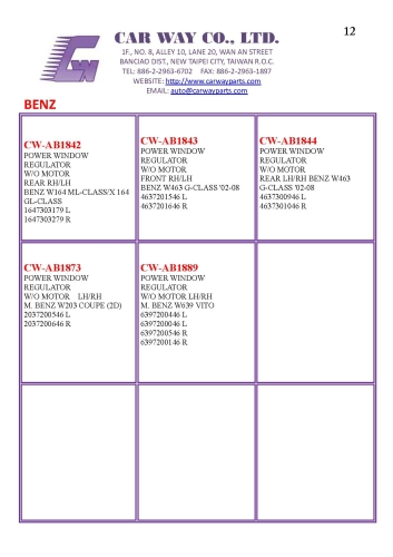 BENZ WINDOW REGULATOR | Doors | Body Systems | Body systems | Auto ...