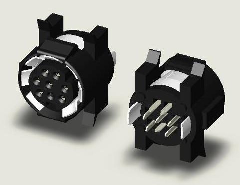 MINI DIN SOCKET PANEL MOUNT | Plugs, Jacks, Sockets, Switches, etc ...