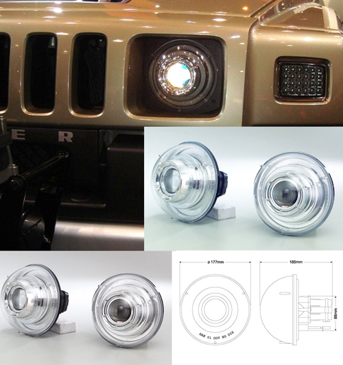 7" round Bi-Xenon Headlamp ( for H6024 and Hummer H1/H2) | Head Lamps ...