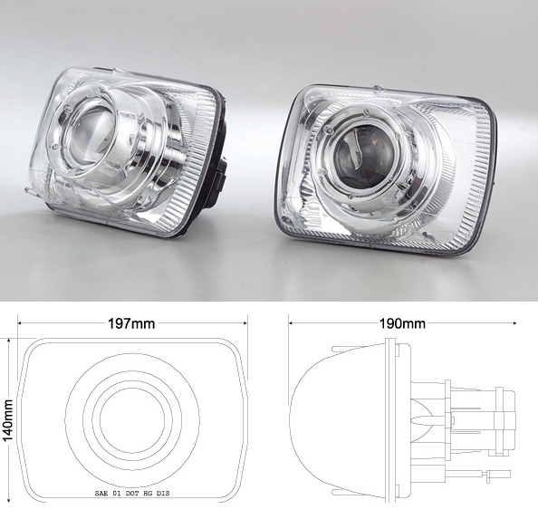 200mm Rectangular Bi-Xenon Headlamp | Head Lamps | Auto Lamps | Body ...