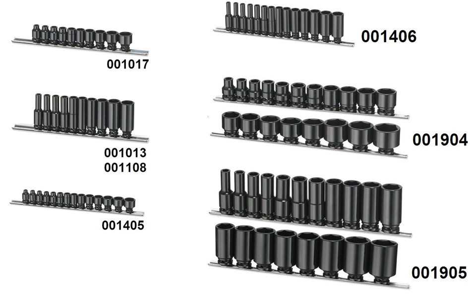 IMPACT SOCKET STANDARD TYPE IRON CLIP RAIL SETS | Socket wrench sets ...